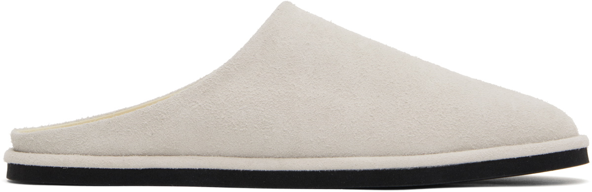 AURALEE Off-White Leather Mules Auralee