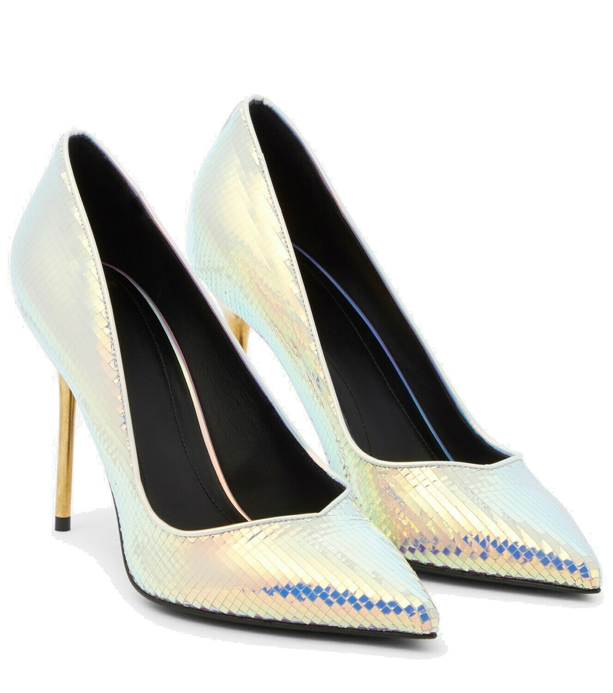 Balmain - Ruby iridescent leather pumps Balmain
