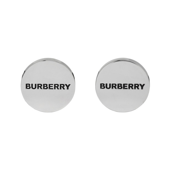 Burberry Silver Engraved Cufflinks Burberry