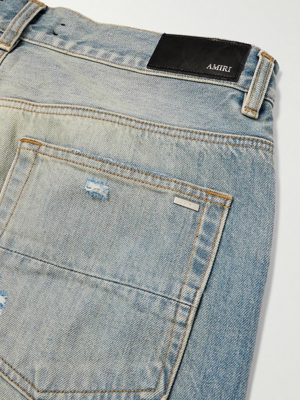 AMIRI - MX1 Skinny-Fit Panelled Distressed Jeans - Blue Amiri
