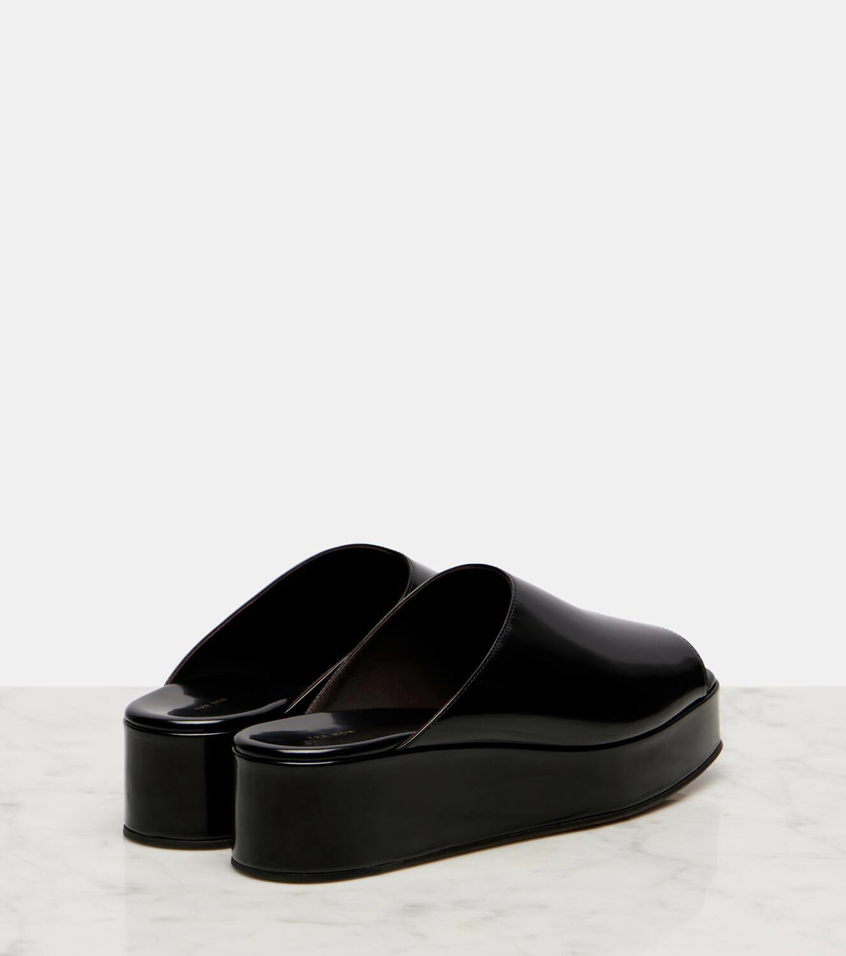 The Row Emi patent leather platform mules The Row