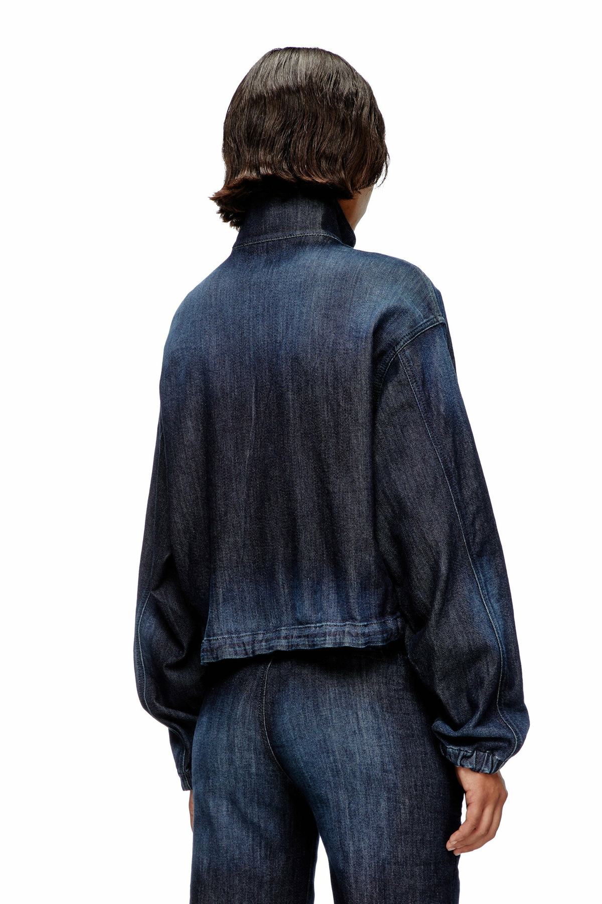 Diesel High-neck Jogg Jeans jacket - Denim Jackets Womens in Blue Diesel