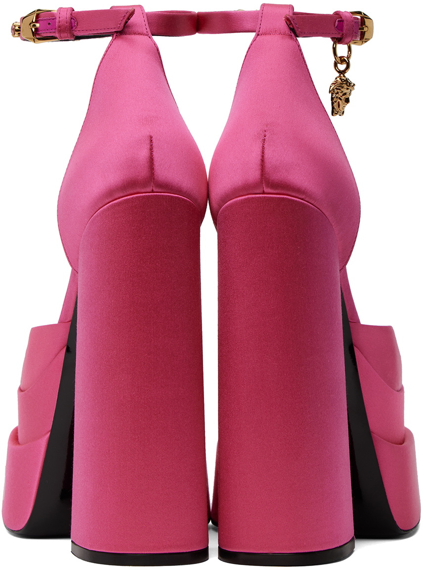 Versace Pink Medusa Aevitas Platform Heels Versace