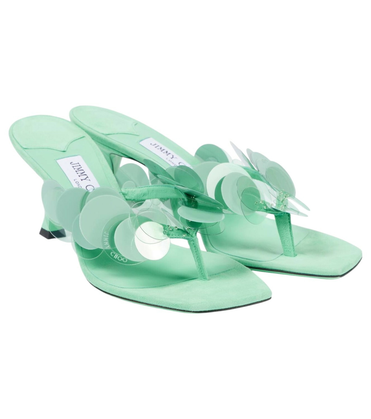 Jimmy Choo Freja 70 embellished suede thong sandals Jimmy Choo