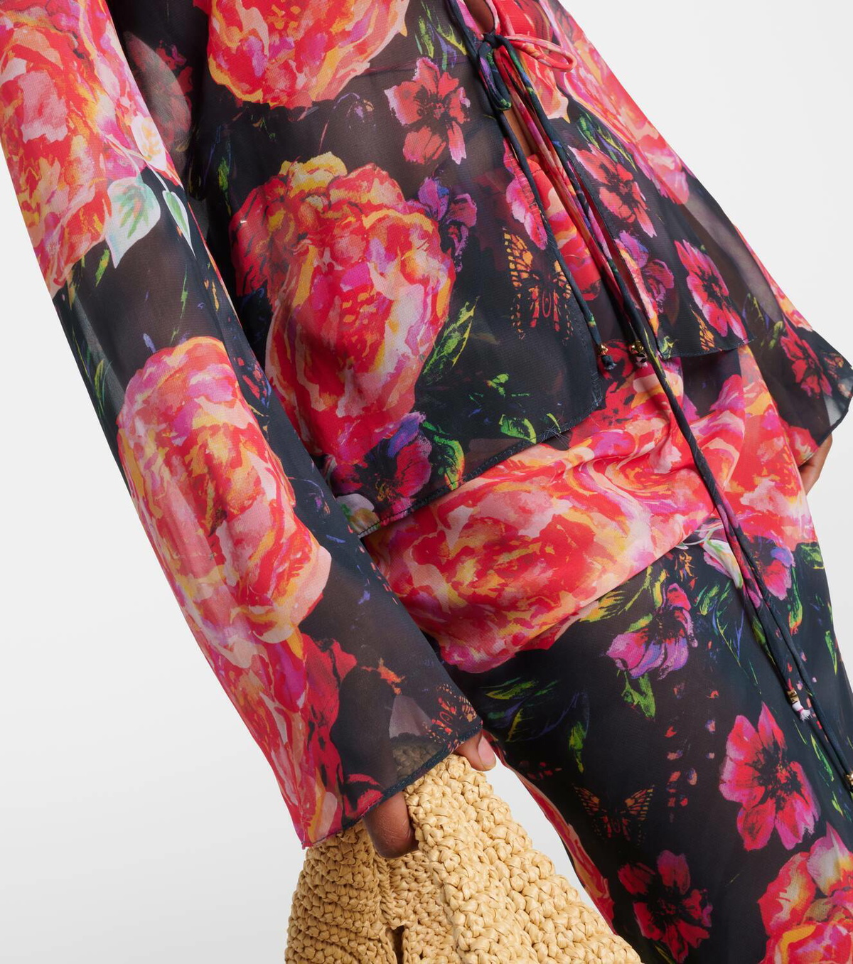 Bananhot Vanessa floral chiffon beach cover-up Bananhot