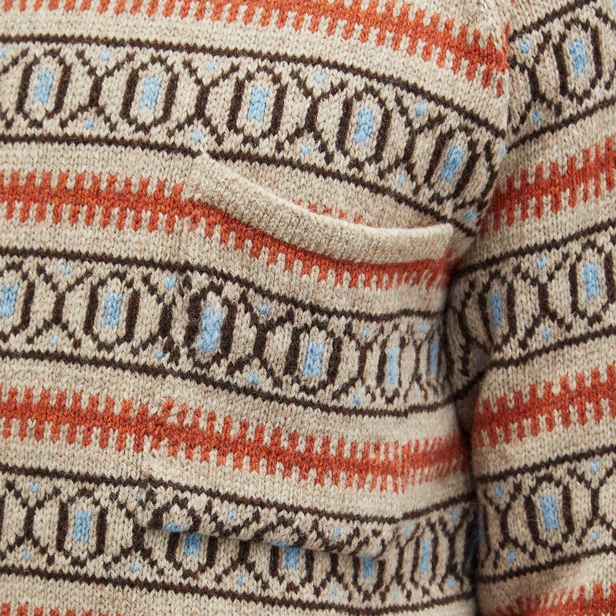 Universal Works Men's Loose Pocket Knit Jumper in Oatmeal Universal Works