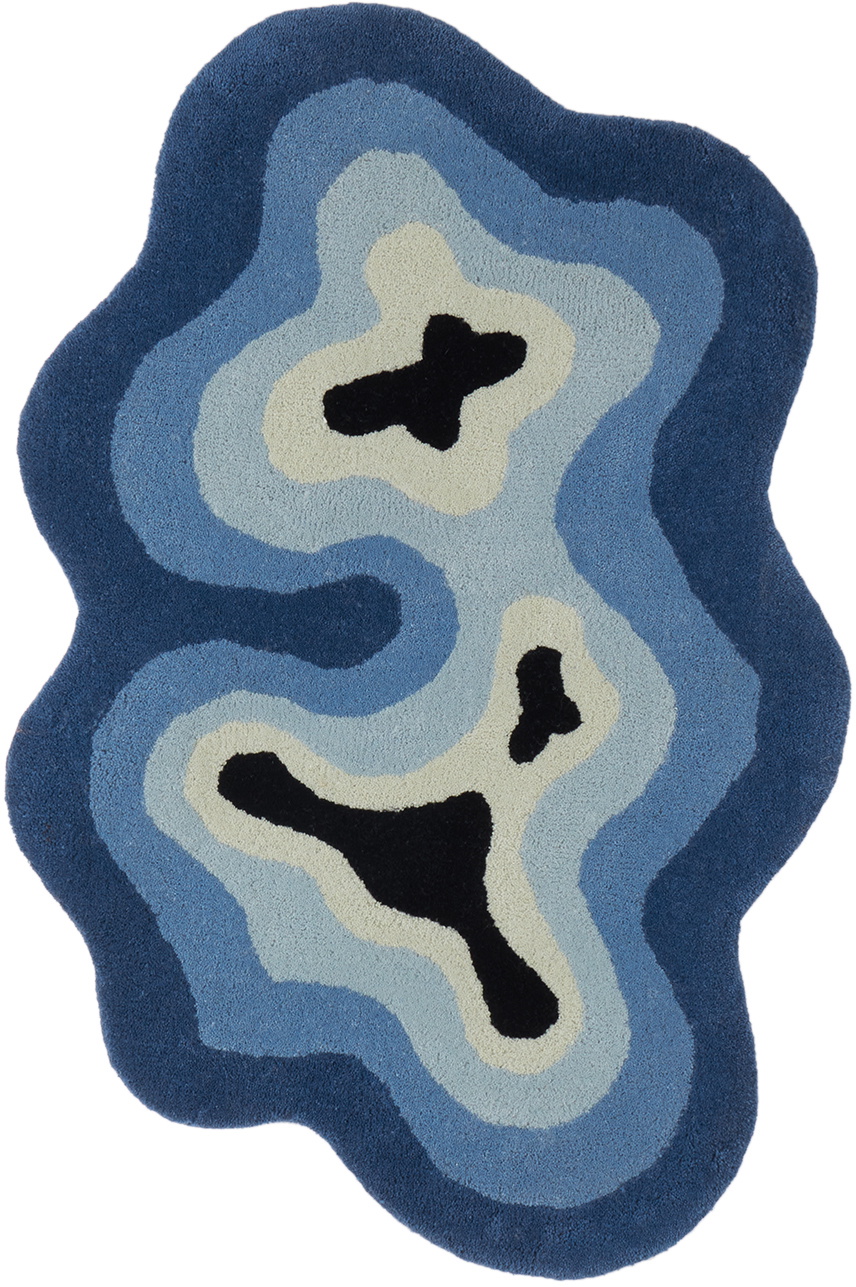 Mush Studios SSENSE Exclusive Blue Small Bur Rug Mush Studios