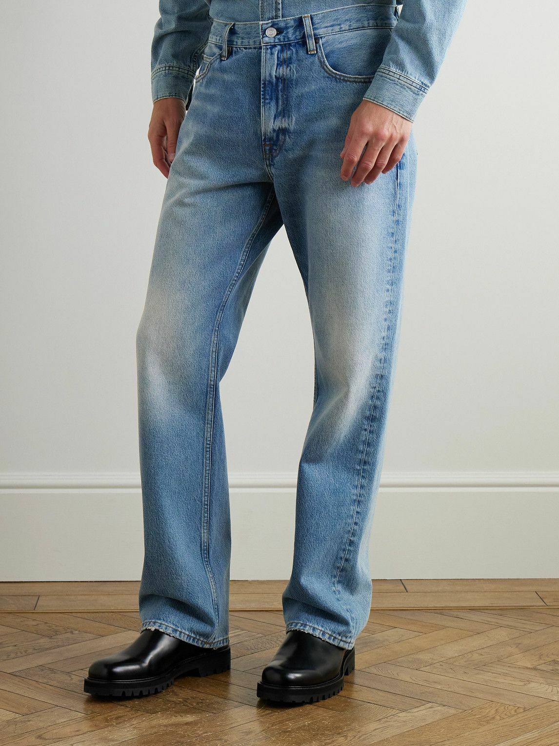 FRAME - The Boxy Straight-Leg Jeans - Blue Frame Denim