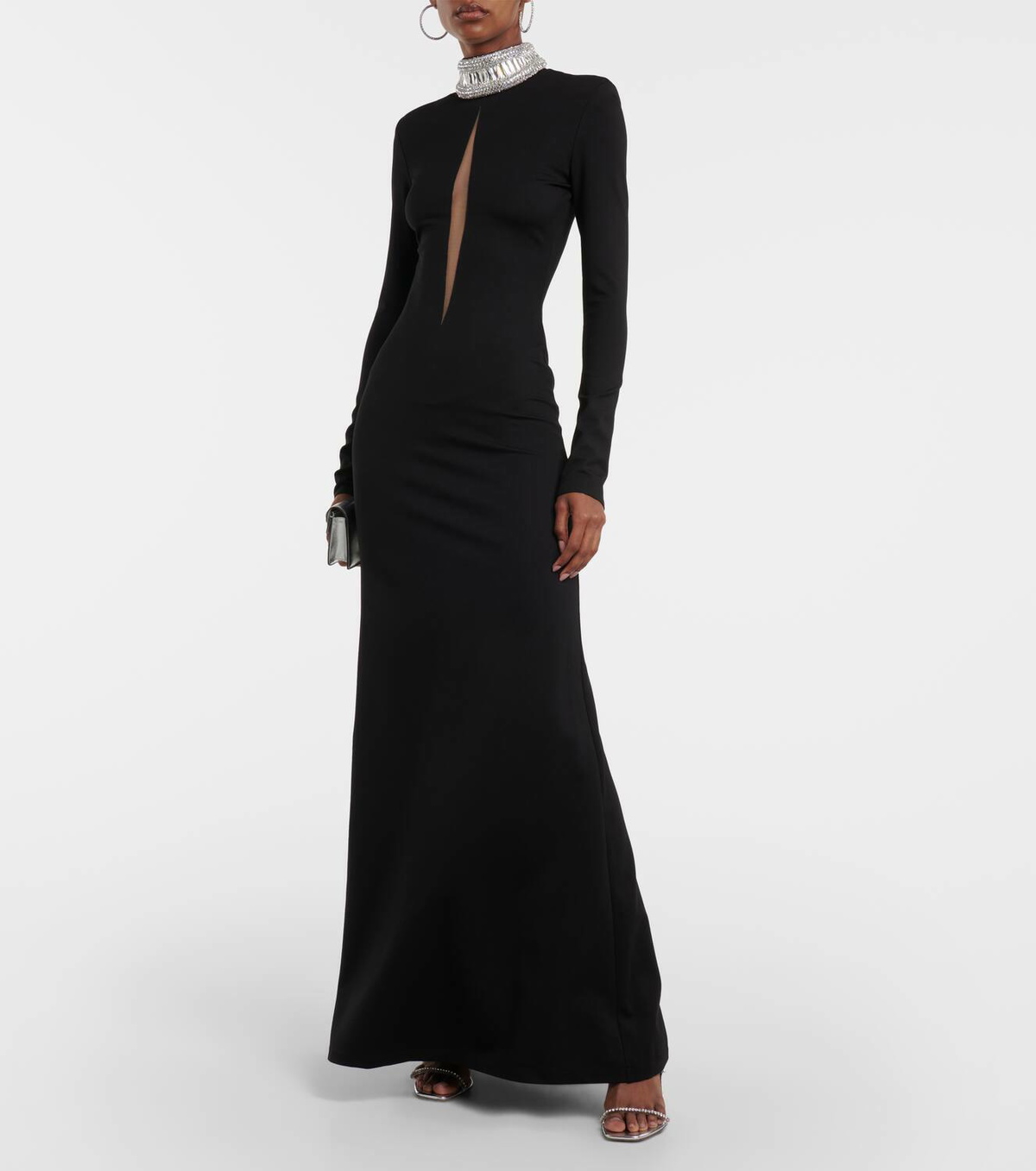 David Koma Crystal-embellished cut-out gown David Koma