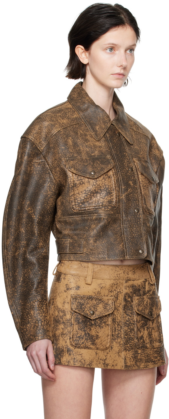 KNWLS Brown Hellz Leather Jacket KNWLS