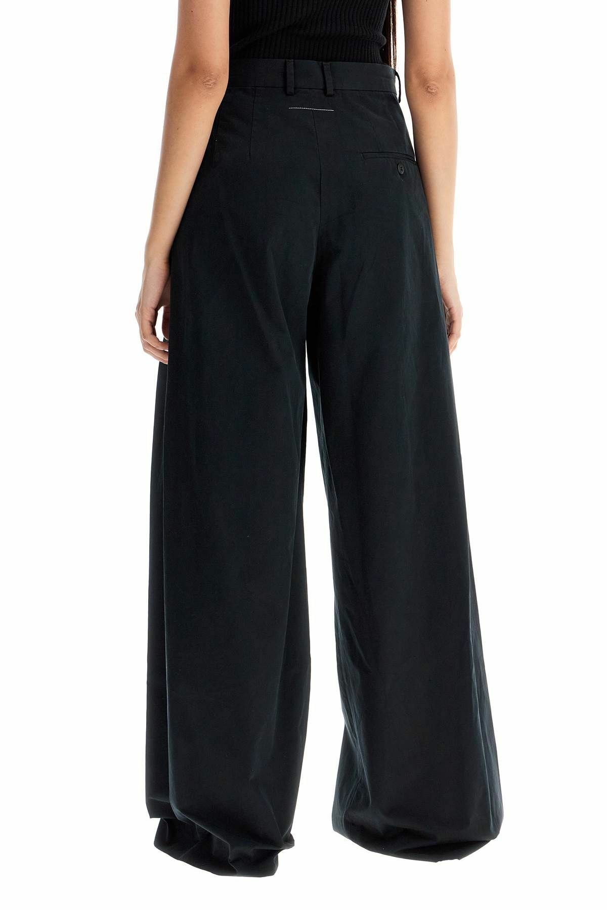 MM6 MAISON MARGIELA wide-legged pants with pleats Black MM6 Maison Margiela