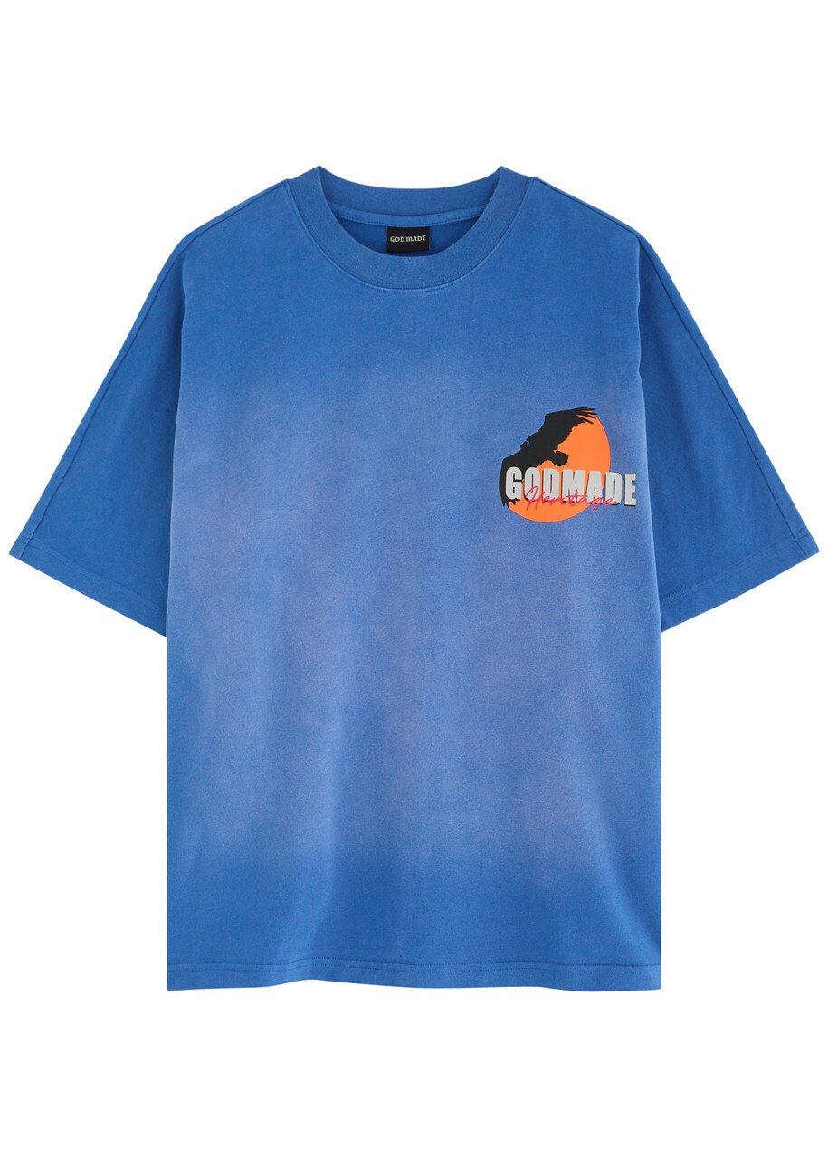 God Made Heritage Logo-print Cotton T-shirt Blue God Made