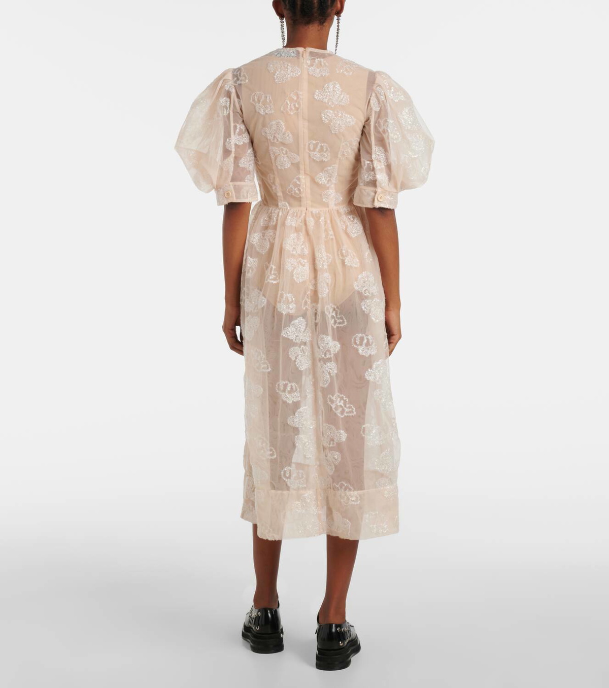 Simone Rocha Embroidered midi dress Simone Rocha