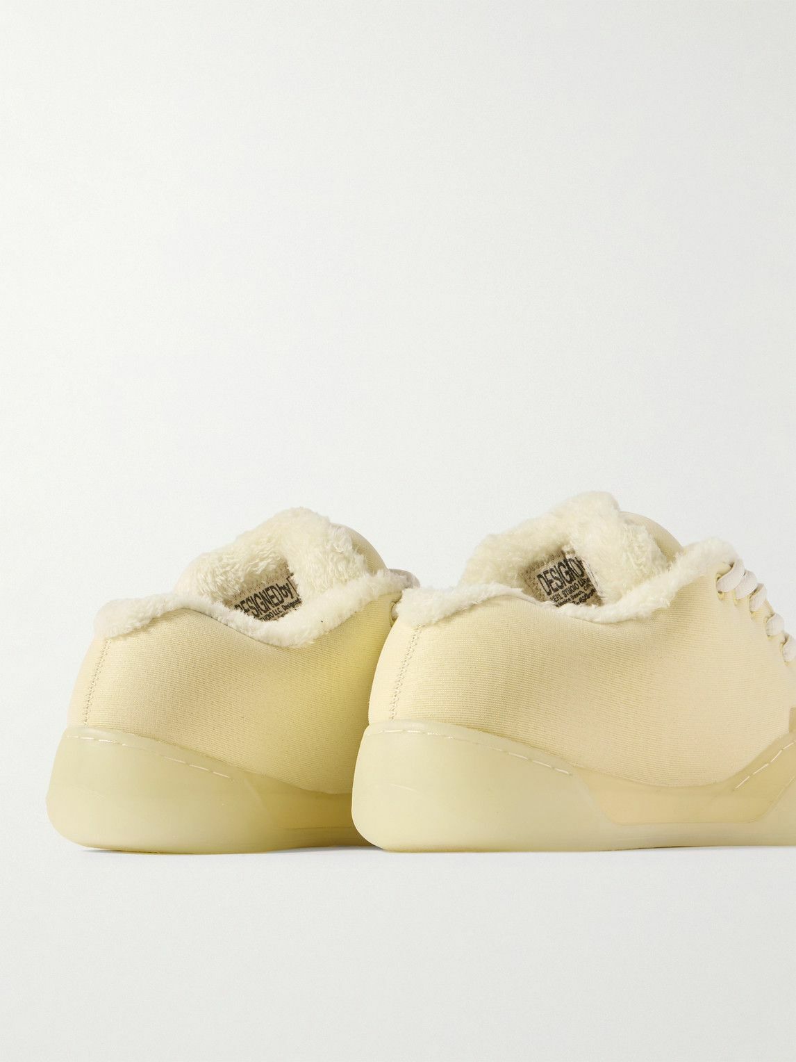 ERL - Vamp Faux Shearling-Lined Jersey Sneakers - Neutrals ERL