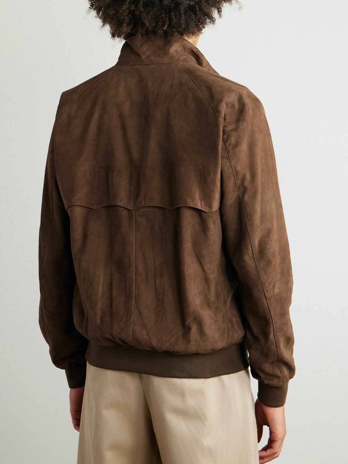 Baracuta - G9 Suede Harrington Jacket - Brown Baracuta