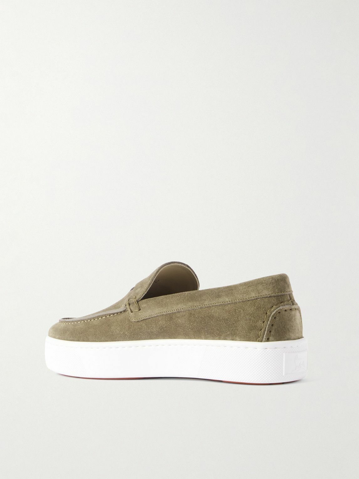 Christian Louboutin - Paqueboat Suede Penny Loafers - Green Christian ...