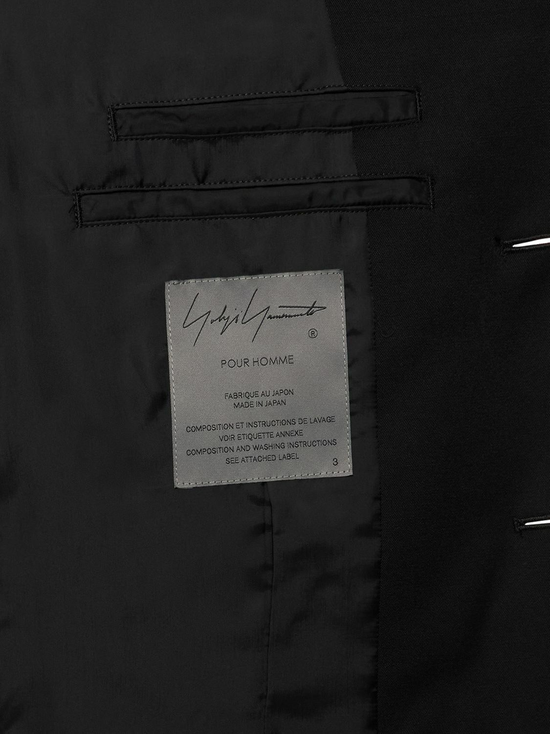 YOHJI YAMAMOTO - Wool Double Lapel Jacket Yohji Yamamoto