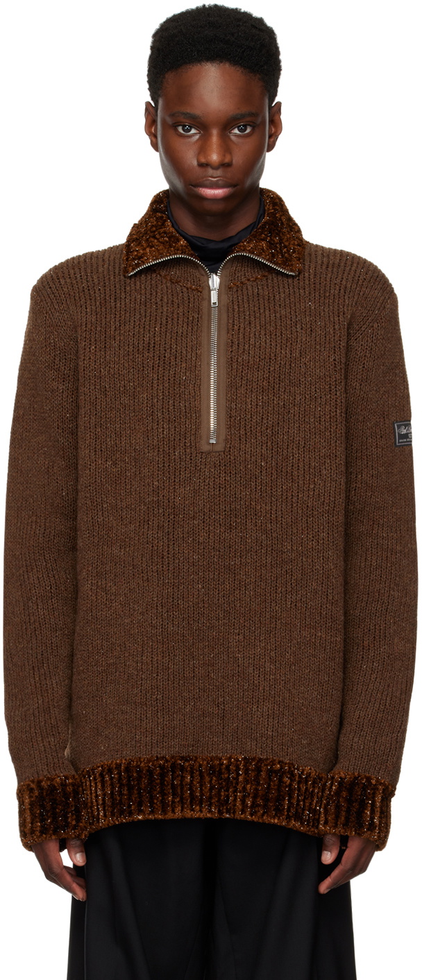 Raf Simons Brown Reversible Sweater Raf Simons