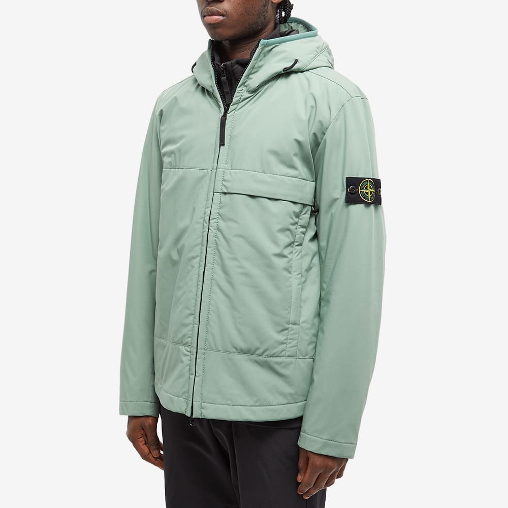 Stone Island Men's Soft-Shell Primaloft Hooded Jacket in Sage Stone Island