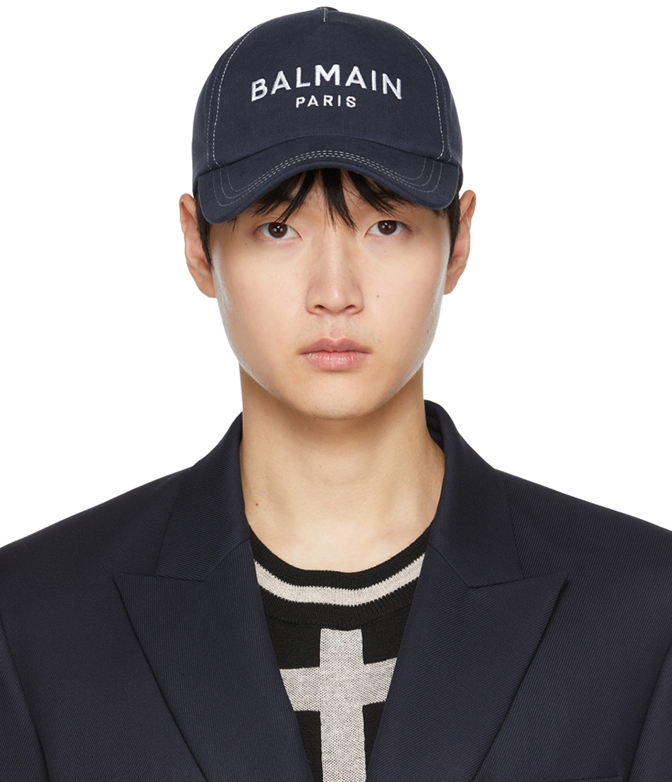 Balmain Navy Logo Cap Balmain