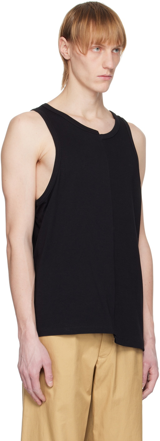 MM6 Maison Margiela Black Half-Ribbed Tank Top MM6 Maison MM6 Maison Margiela Black Half-Ribbed Tank Top MM6 Maison
