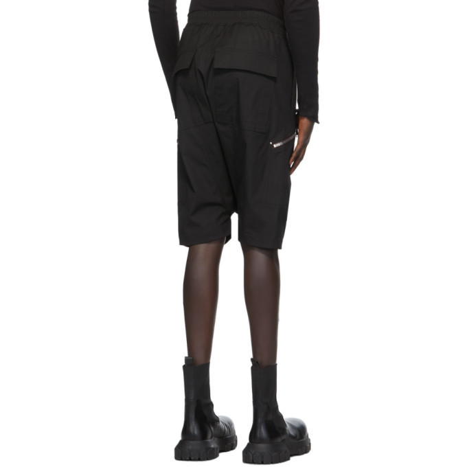 Rick Owens Black Drawstring Performa Shorts Rick Owens