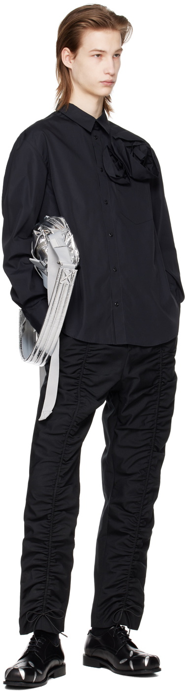 Simone Rocha Black Pressed Rose Shirt Simone Rocha