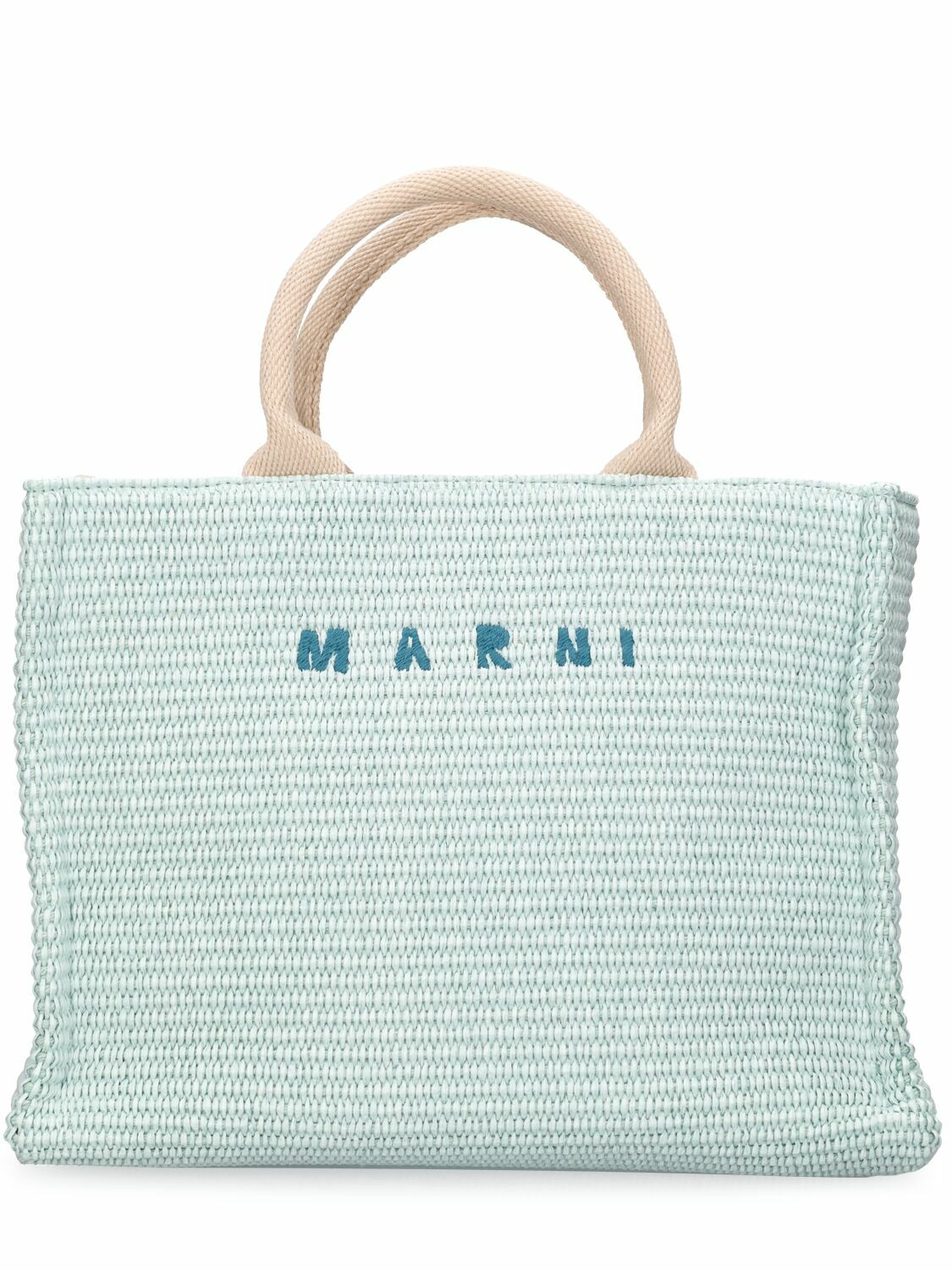 MARNI - Small Logo Raffia Effect Tote Bag Marni MARNI - Small Logo Raffia Effect Tote Bag Marni