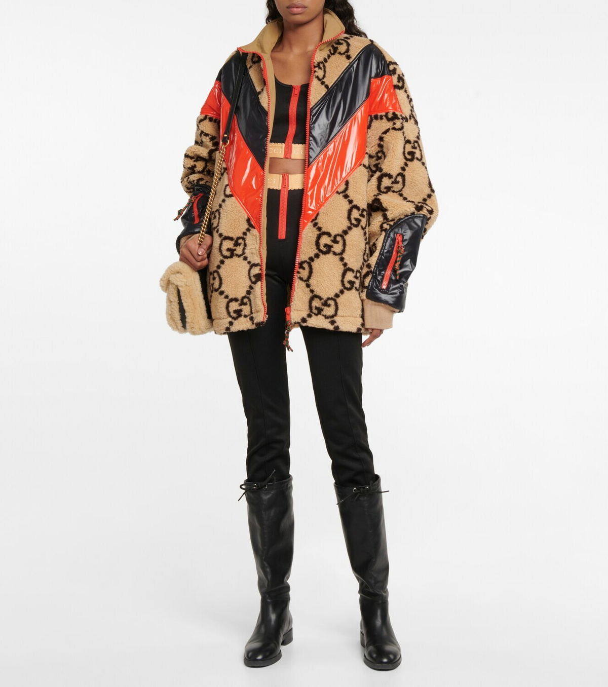 Gucci - Zip-up jersey sports bra Gucci