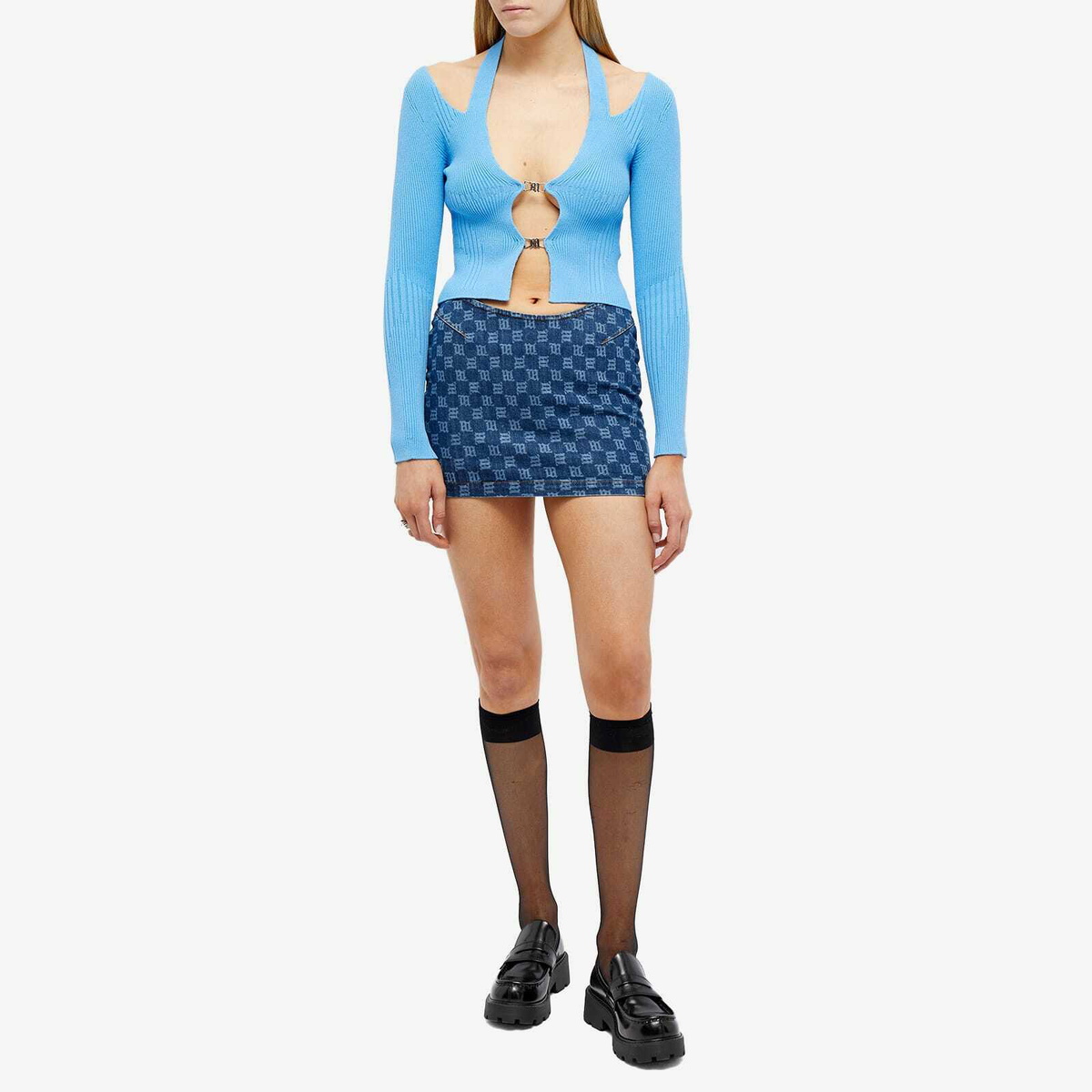 MISBHV Women's Knitted Seamless Cardigan in Blue MISBHV