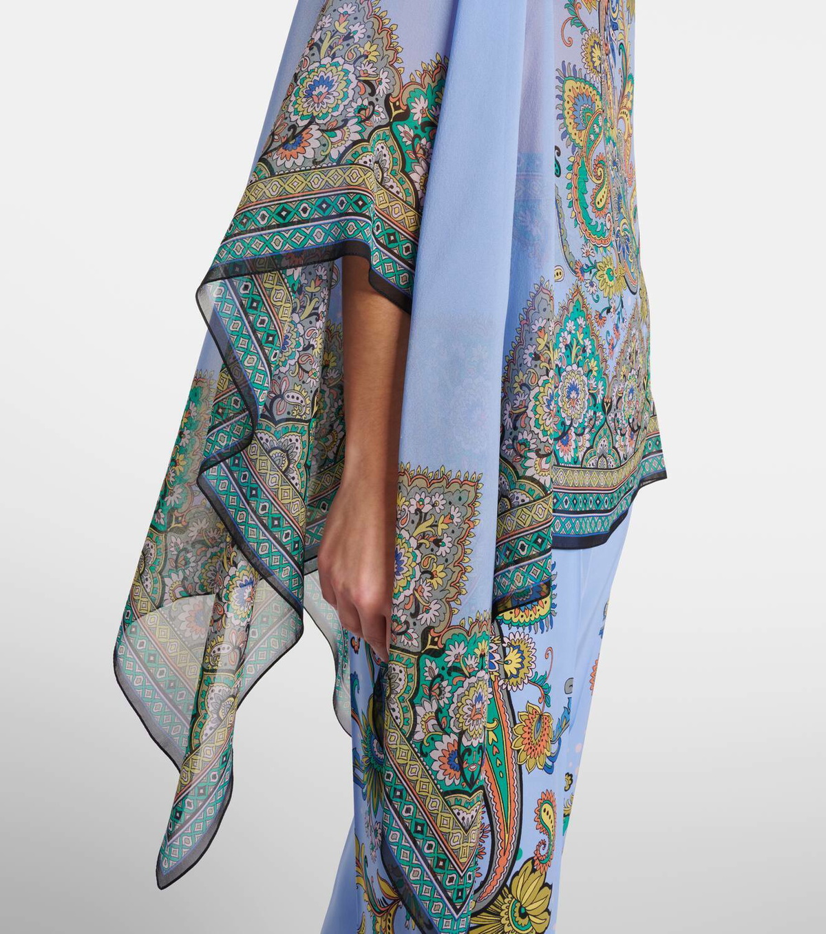 Etro Printed silk poncho Etro