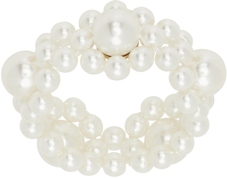 Simone Rocha White Daisy Chain Ring Simone Rocha