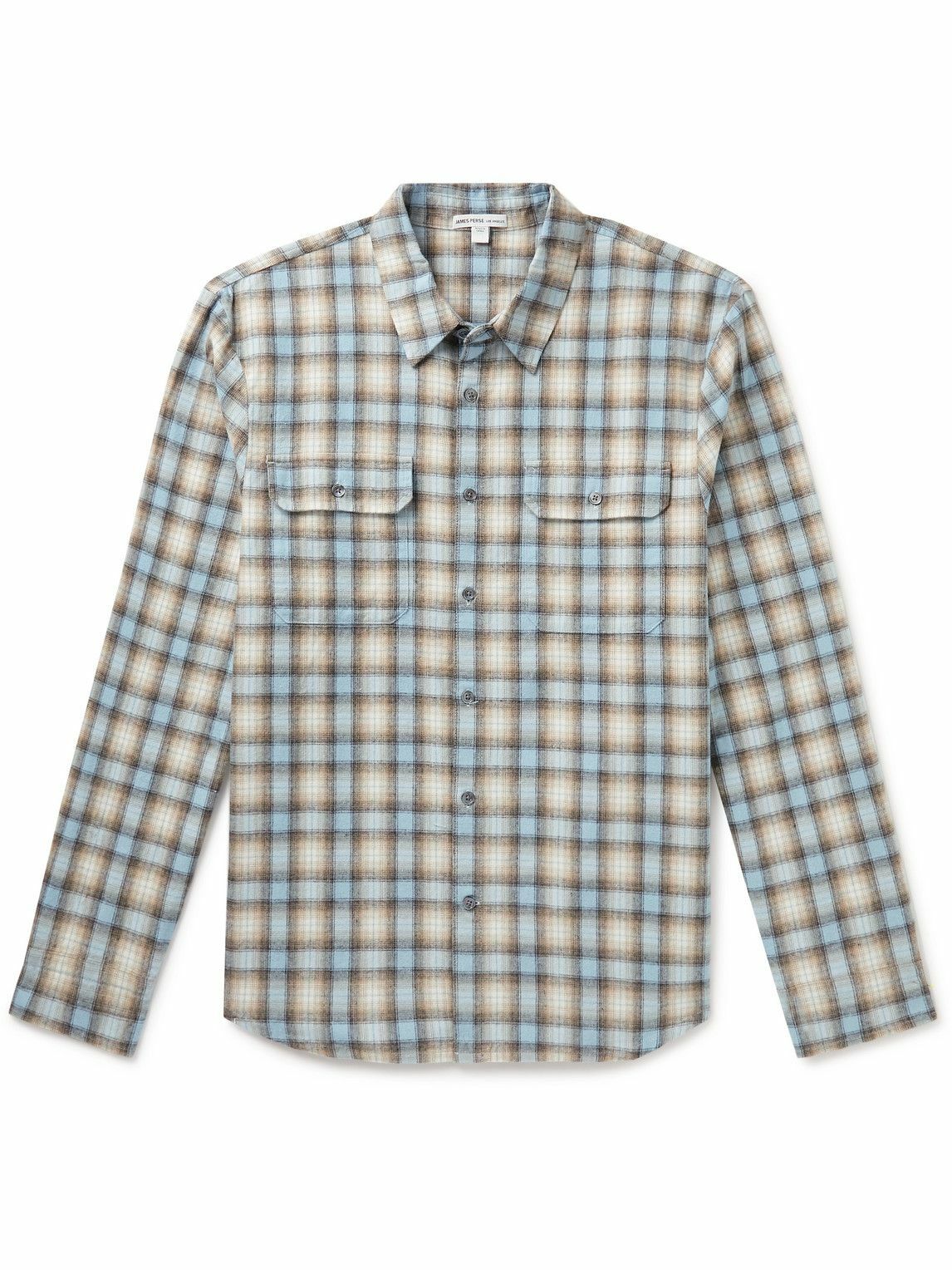 James Perse - Lagoon Checked Cotton-Flannel Shirt - Blue James Perse
