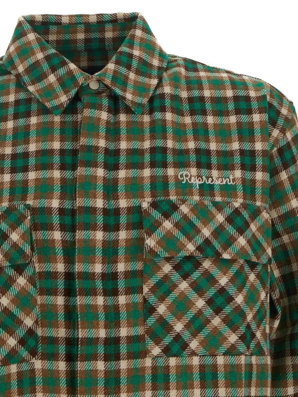 REPRESENT Long Sleeve Flannel Shirt Shirt Represent