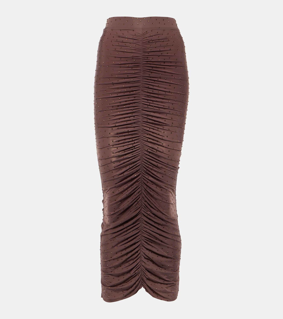 Alex Perry Crystal-embellished ruched jersey midi skirt Alex Perry