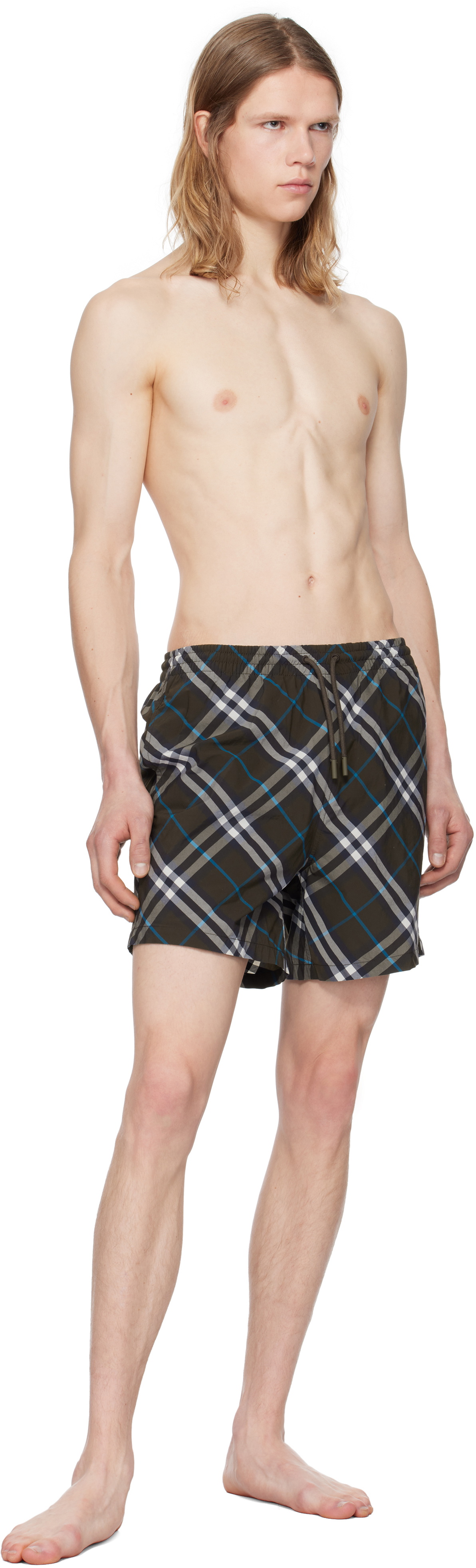 Burberry Brown Check Swim Shorts Burberry