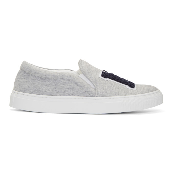 Joshua Sanders Grey NY Double Slip-On Sneakers Joshua Sanders