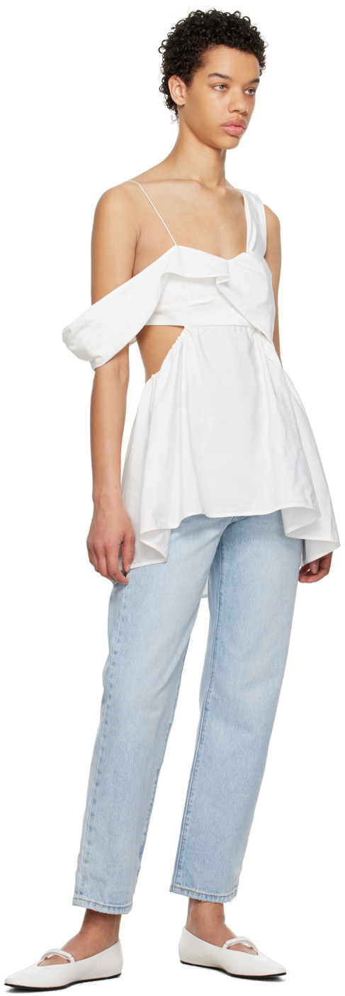 Cecilie Bahnsen White Sally Sun Tank Top Cecilie Bahnsen