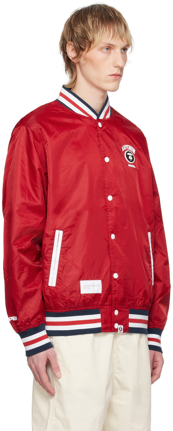 AAPE by A Bathing Ape Red Lightweight Bomber Jacket AAPE by A Bathing Ape