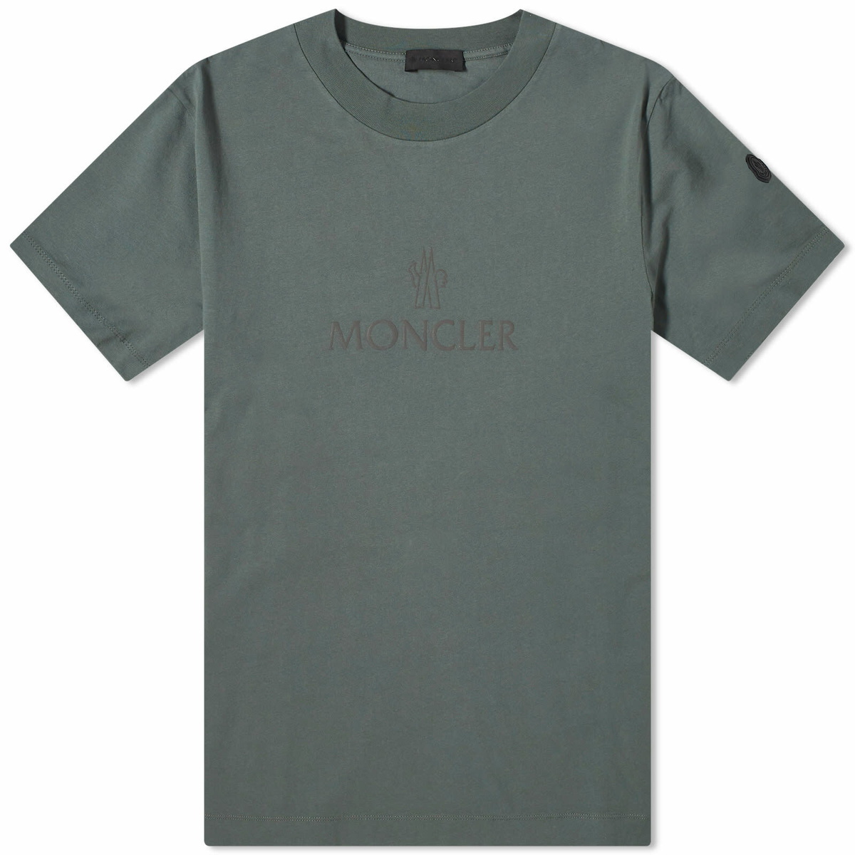 Moncler Men's Text Logo T-Shirt in Green Moncler