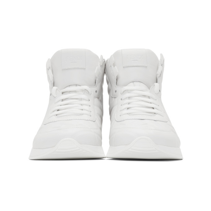 Fendi White Nappa Forever Fendi High-Top Sneakers Fendi