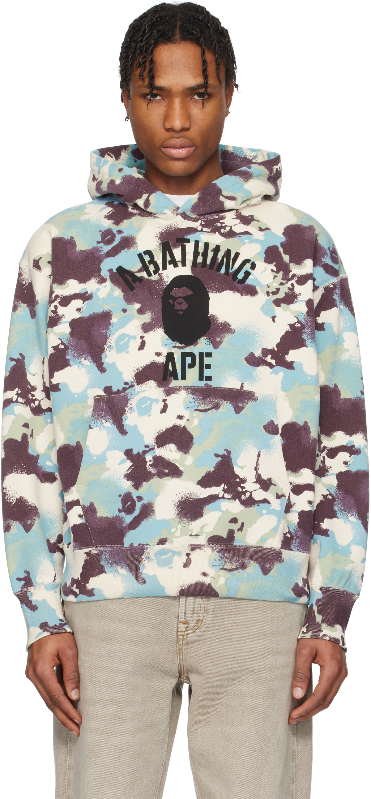 BAPE Multicolor Map Camo Pullover Hoodie A Bathing Ape