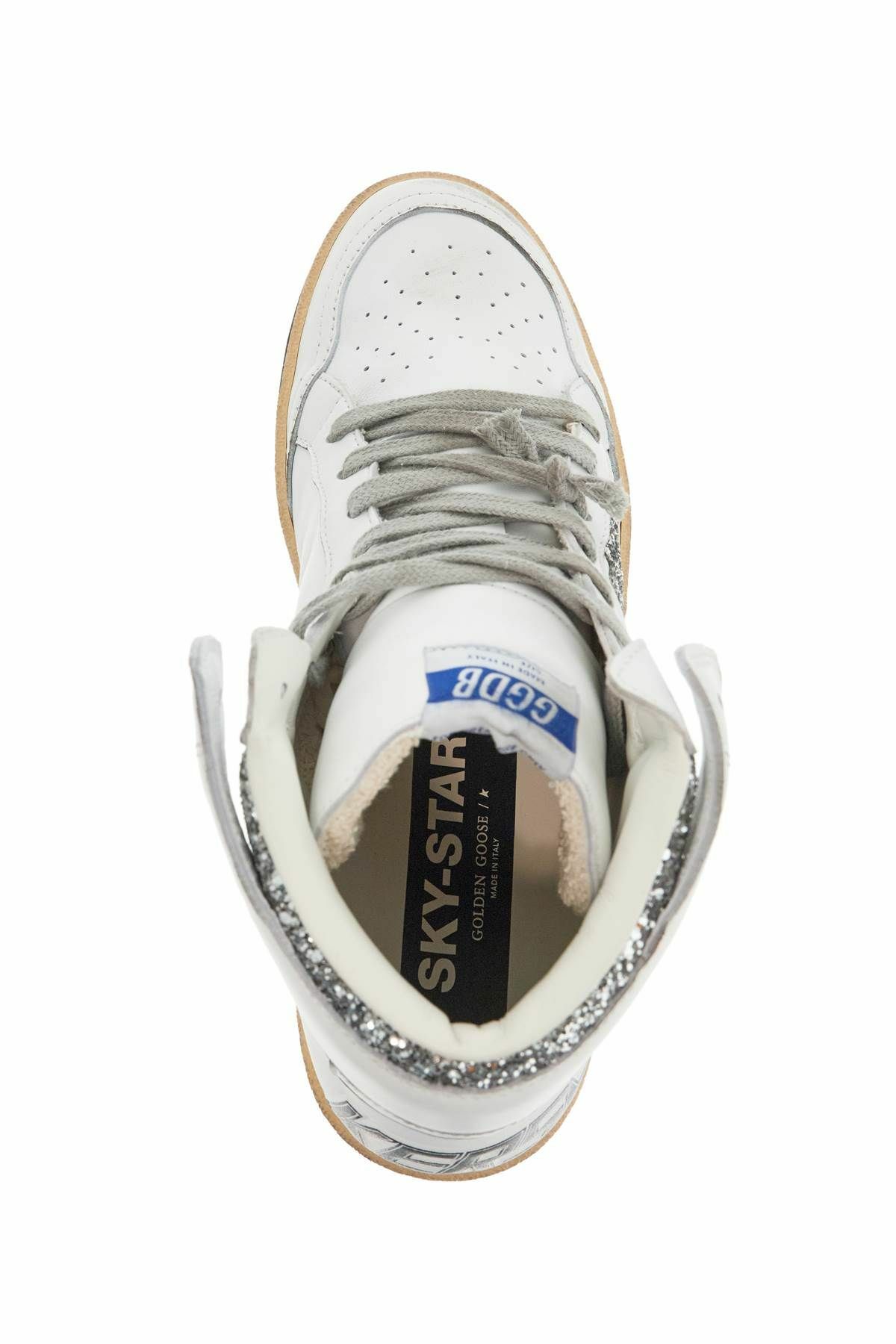 GOLDEN GOOSE super-star glitter sneakers with spark White Golden Goose ...
