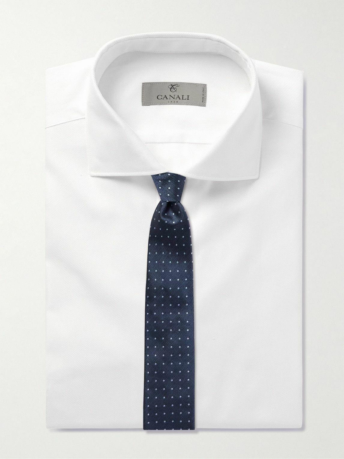 Canali - Slim-Fit Textured-Cotton Shirt - White Canali