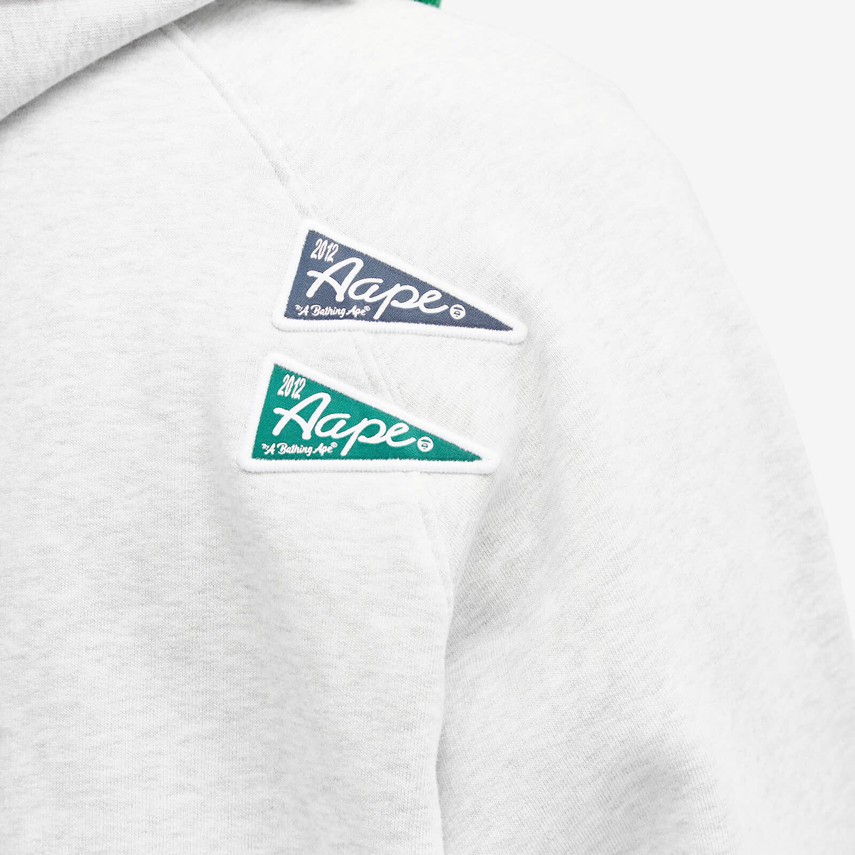 Men's AAPE College Unvs Applique Hoodie in Heather White AAPE by A ...