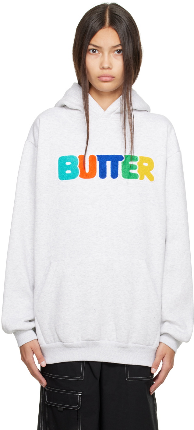 Butter Goods Gray Rounded Appliqué Hoodie Butter Goods