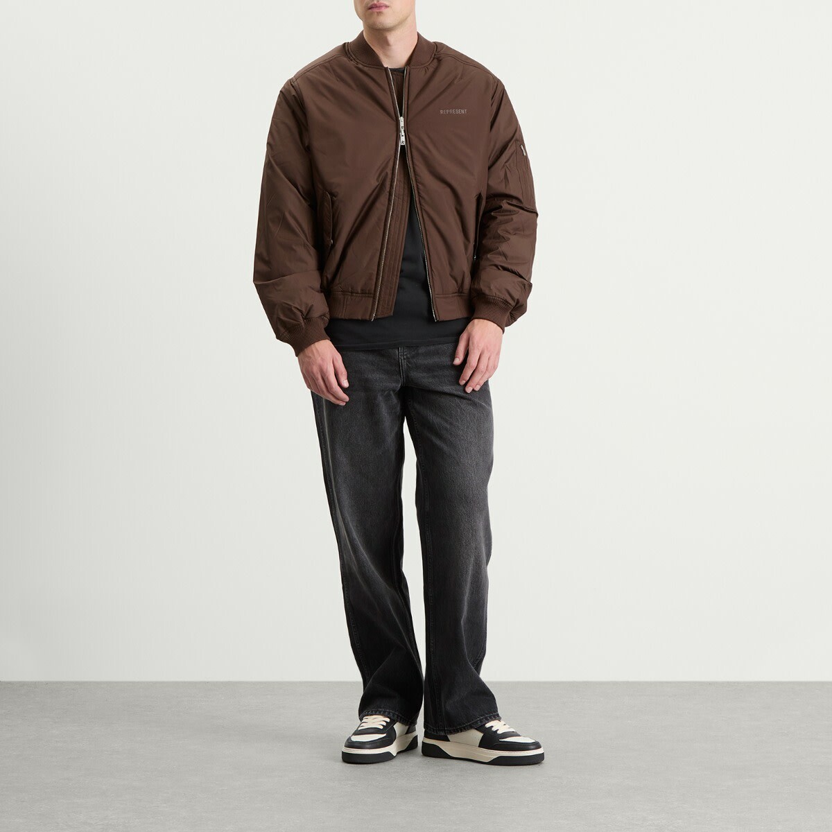 Represent Men's Smart Bomber Jacket in Nero Represent