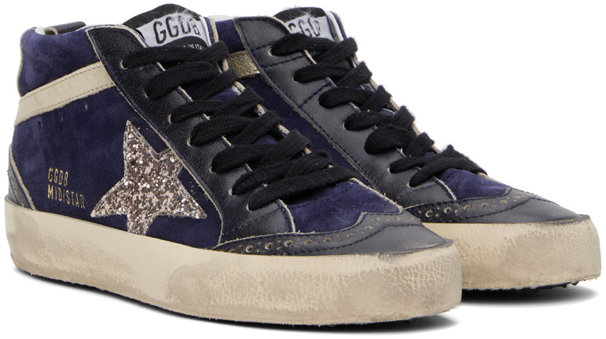 Golden Goose Navy Mid Star Sneakers Golden Goose Deluxe Brand
