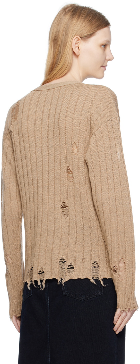 Acne Studios Brown Distressed Sweater Acne Studios