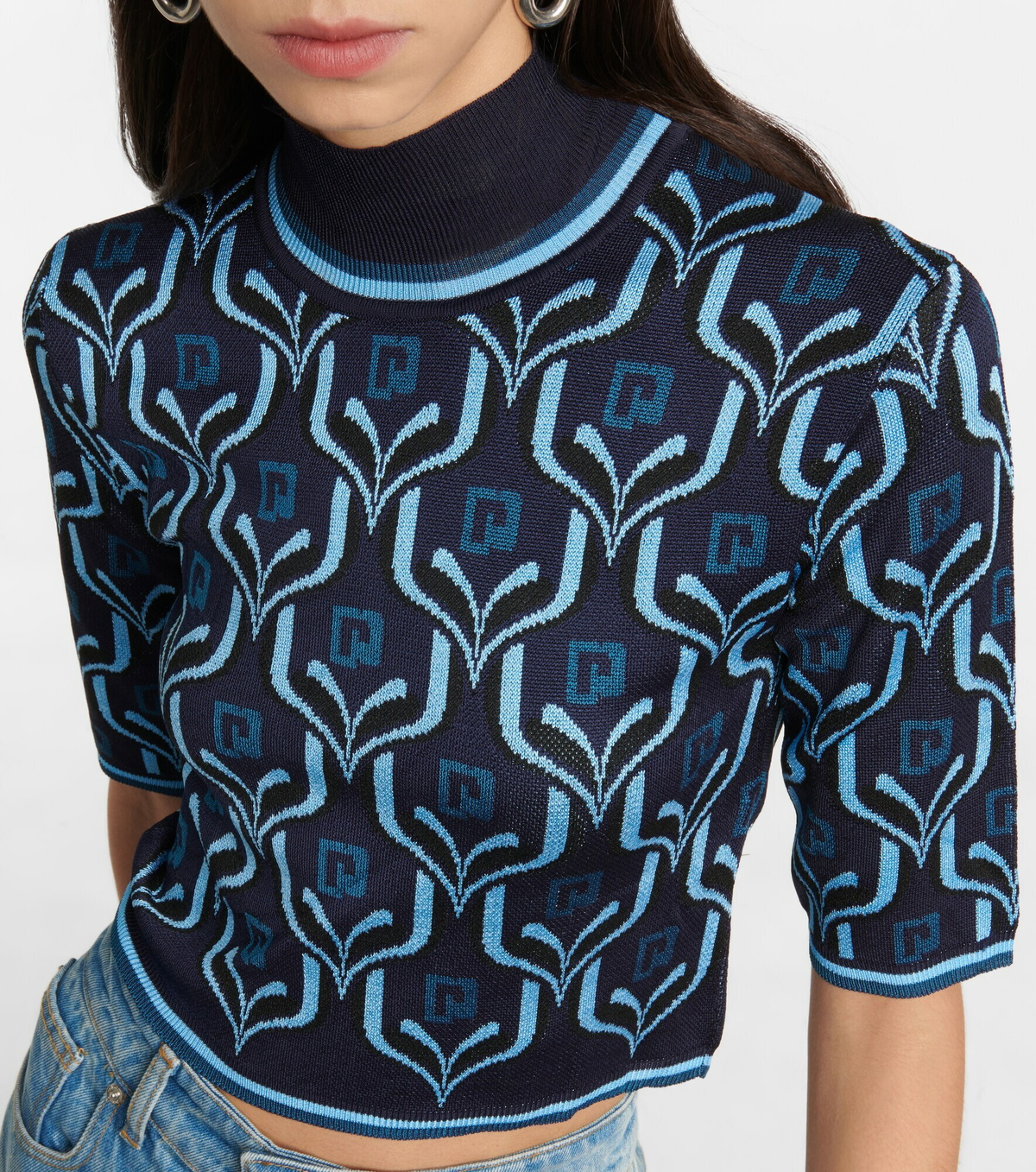 Paco Rabanne - Jacquard high-neck crop top Paco Rabanne